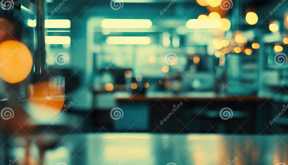 Blurred Science Lab Interior: Abstract, Defocused, and Luminous Working ...