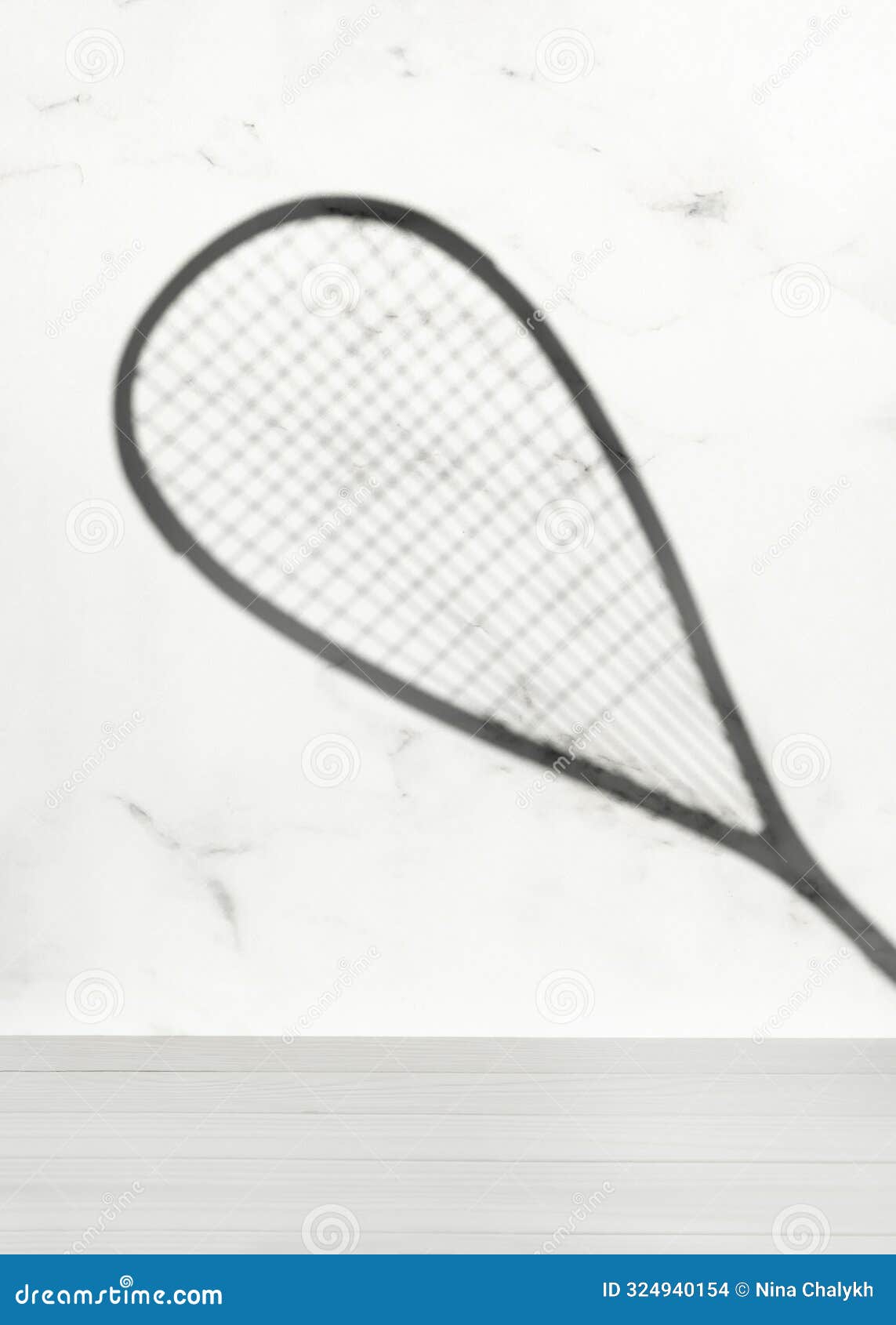 Blurred Shadow of Racket on a White Wall. Stock Photo - Image of ...
