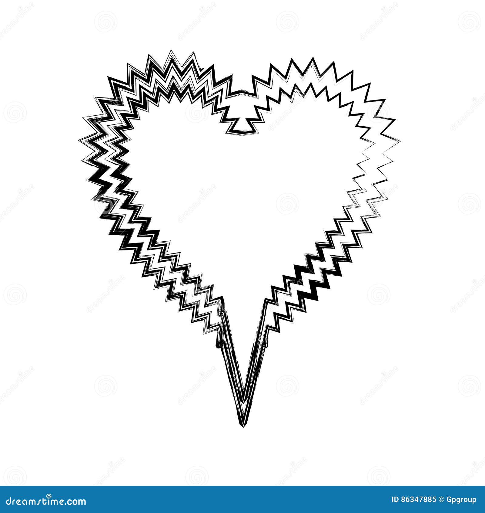 Blurred Silhouette Heart Shape Callout Scream for Dialogue Stock ...