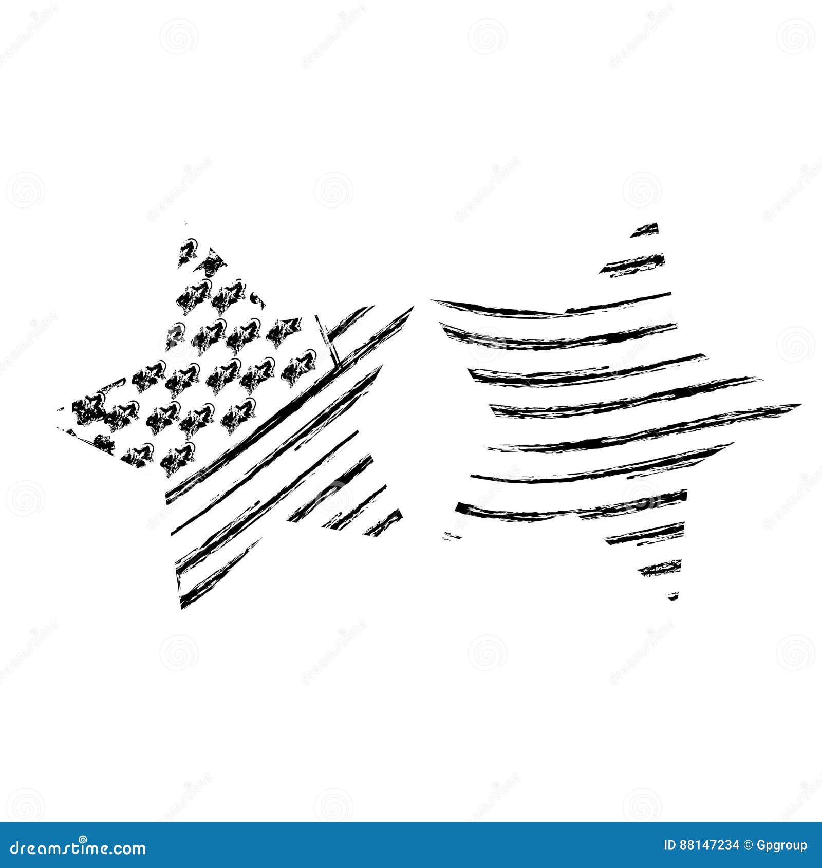 Blurred Silhouette Pair Stars with Striped and Splash Icon Stock ...