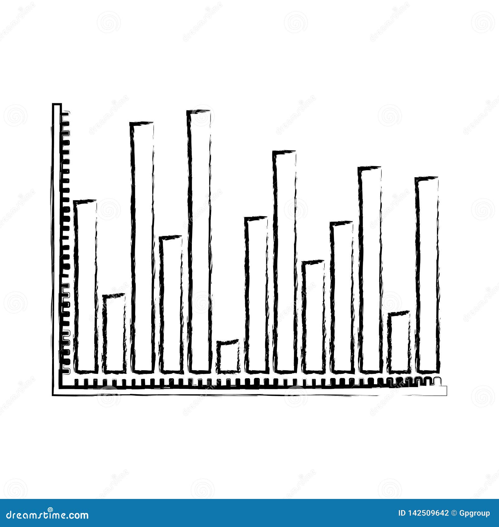 Blurred Silhouette of Statistical Graphs Contour Bars Stock Vector ...