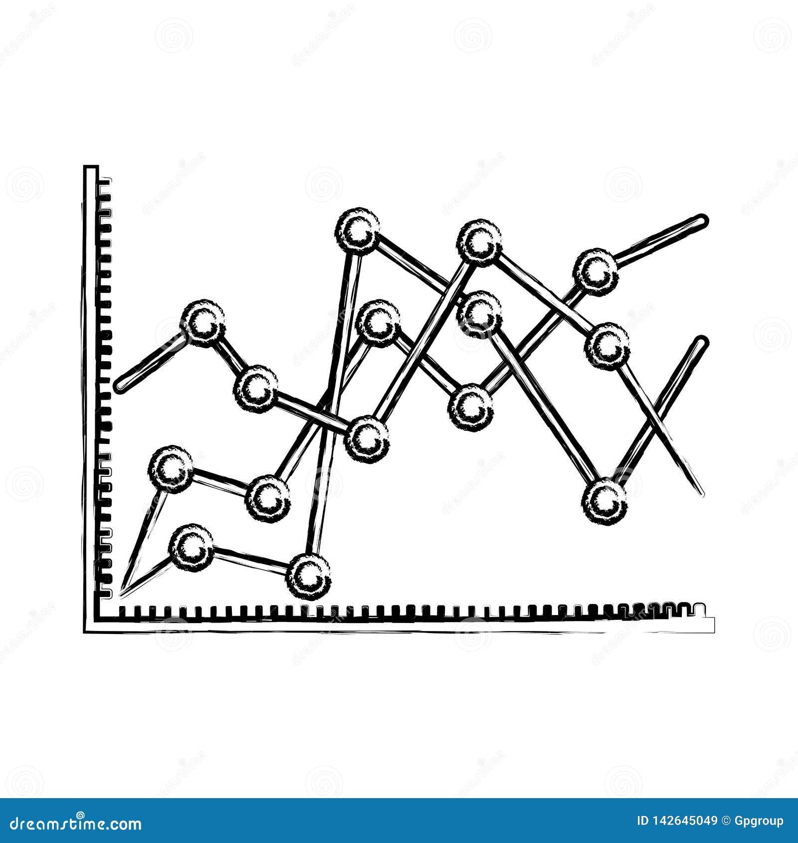 Blurred Silhouette of Statistical Graphs Linear Rising Stock Vector ...