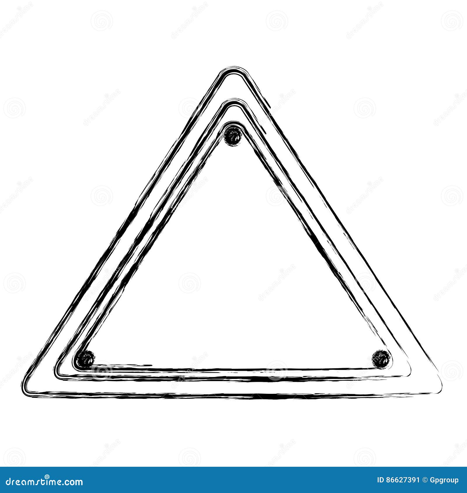 Blurred Silhouette Triangle Warning Traffic Sign Stock Illustration ...