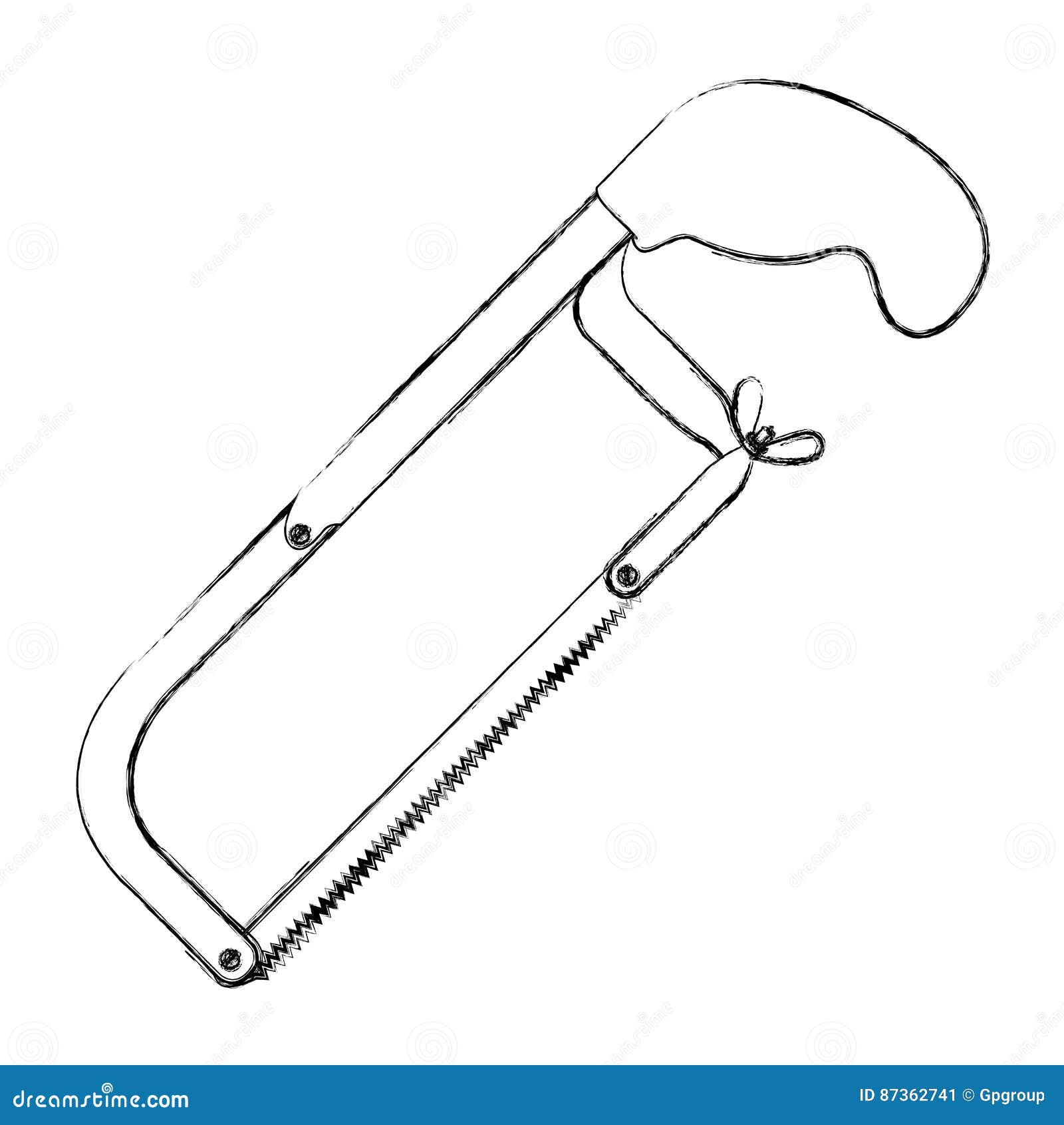 Blurred Sketch Hacksaw Tool Icon Stock Illustration - Illustration of ...