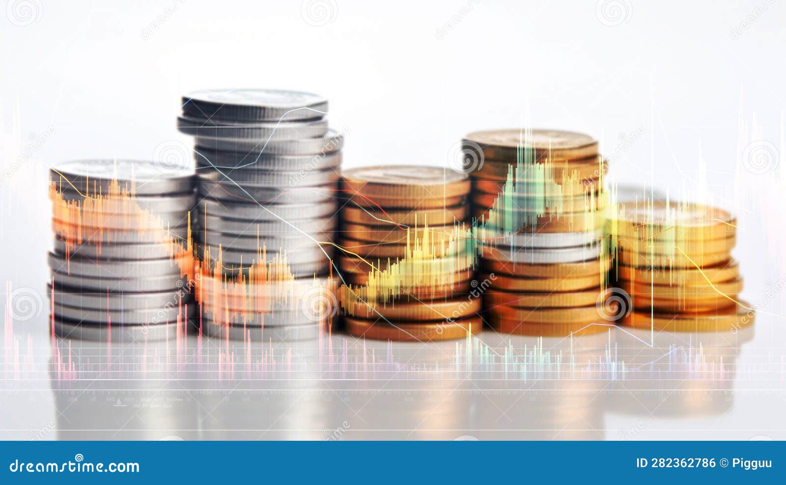 Blurred Stack of Money Coin on Background. Generative AI Stock ...