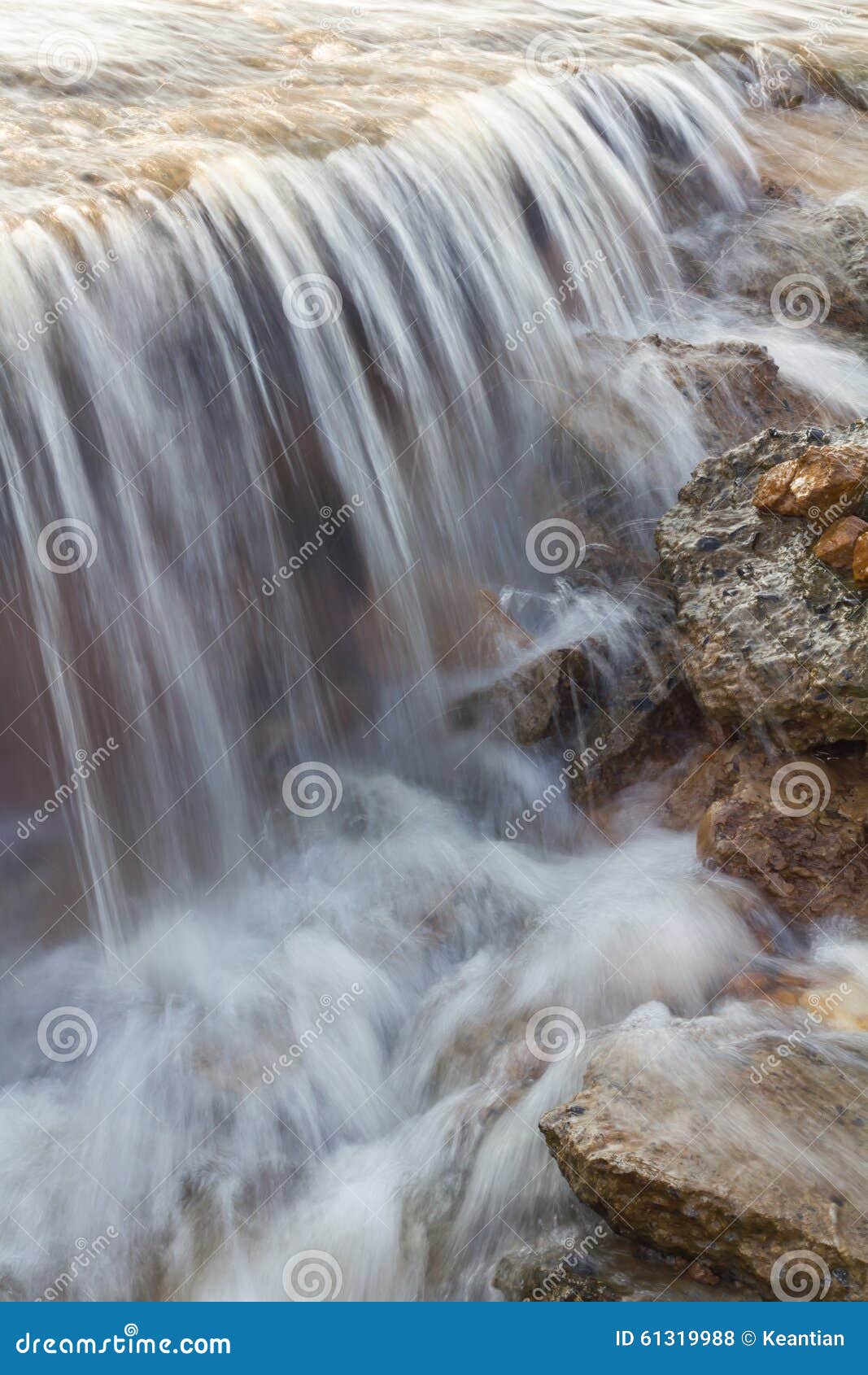 Blurred stream waterfall. stock photo. Image of flowing - 61319988