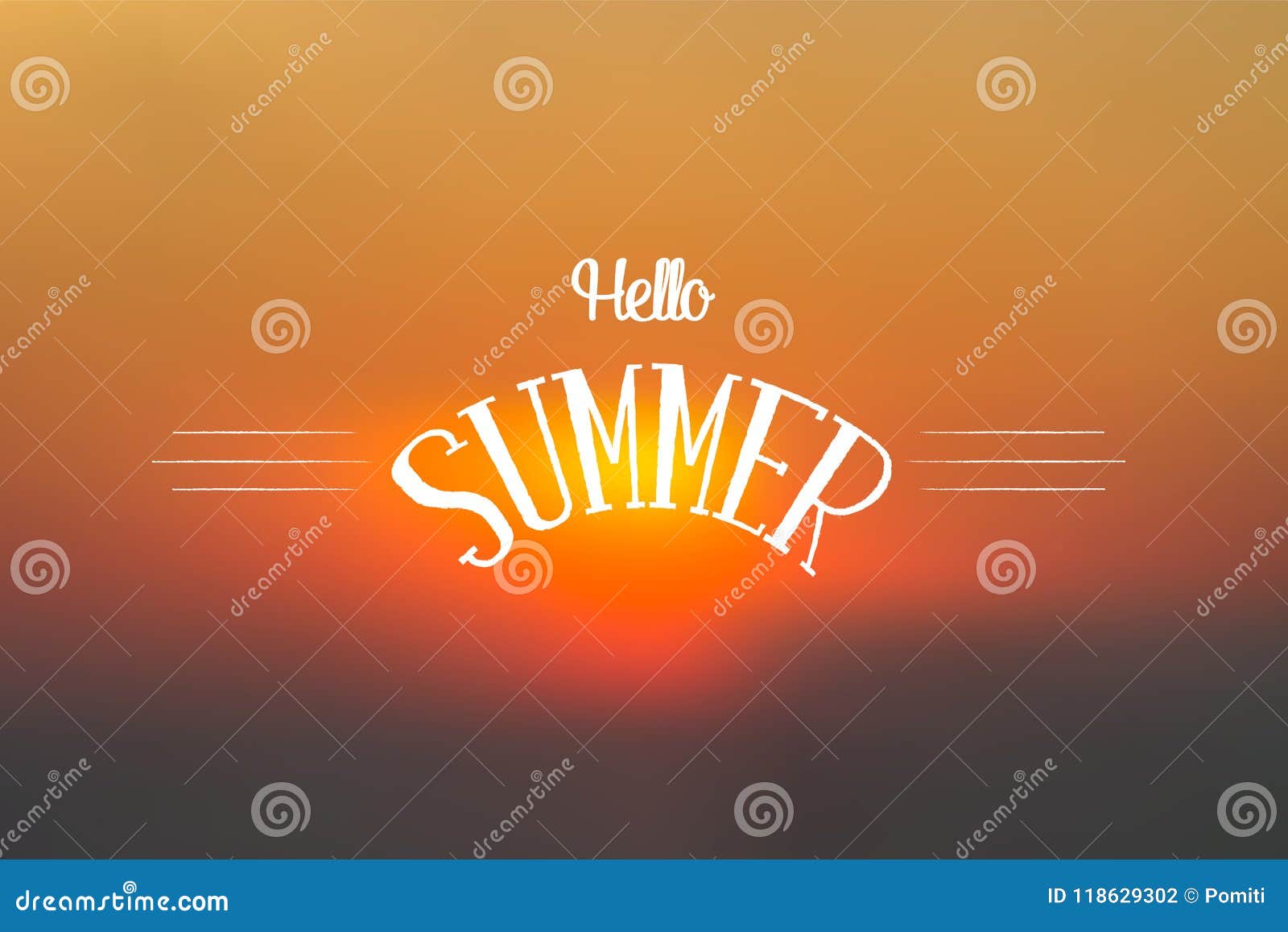 Blurred Sunset Background. Summer Vector Illustration. Stock ...