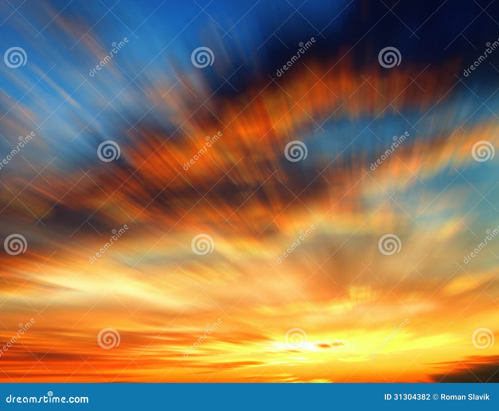 Blurred Sunset with clouds stock photo. Image of sunny - 31304382