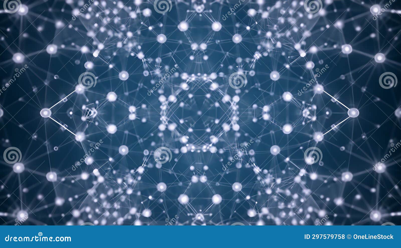 Blurred Symmetrical Abstract Lines and Dots Connected Network ...