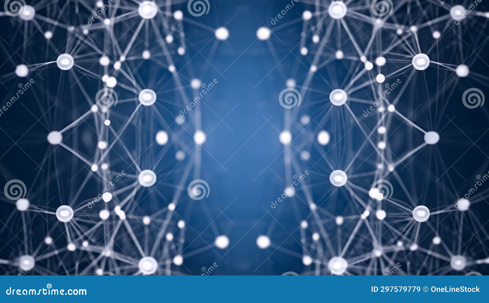 Blurred Symmetrical Abstract Lines and Dots Connected Network ...