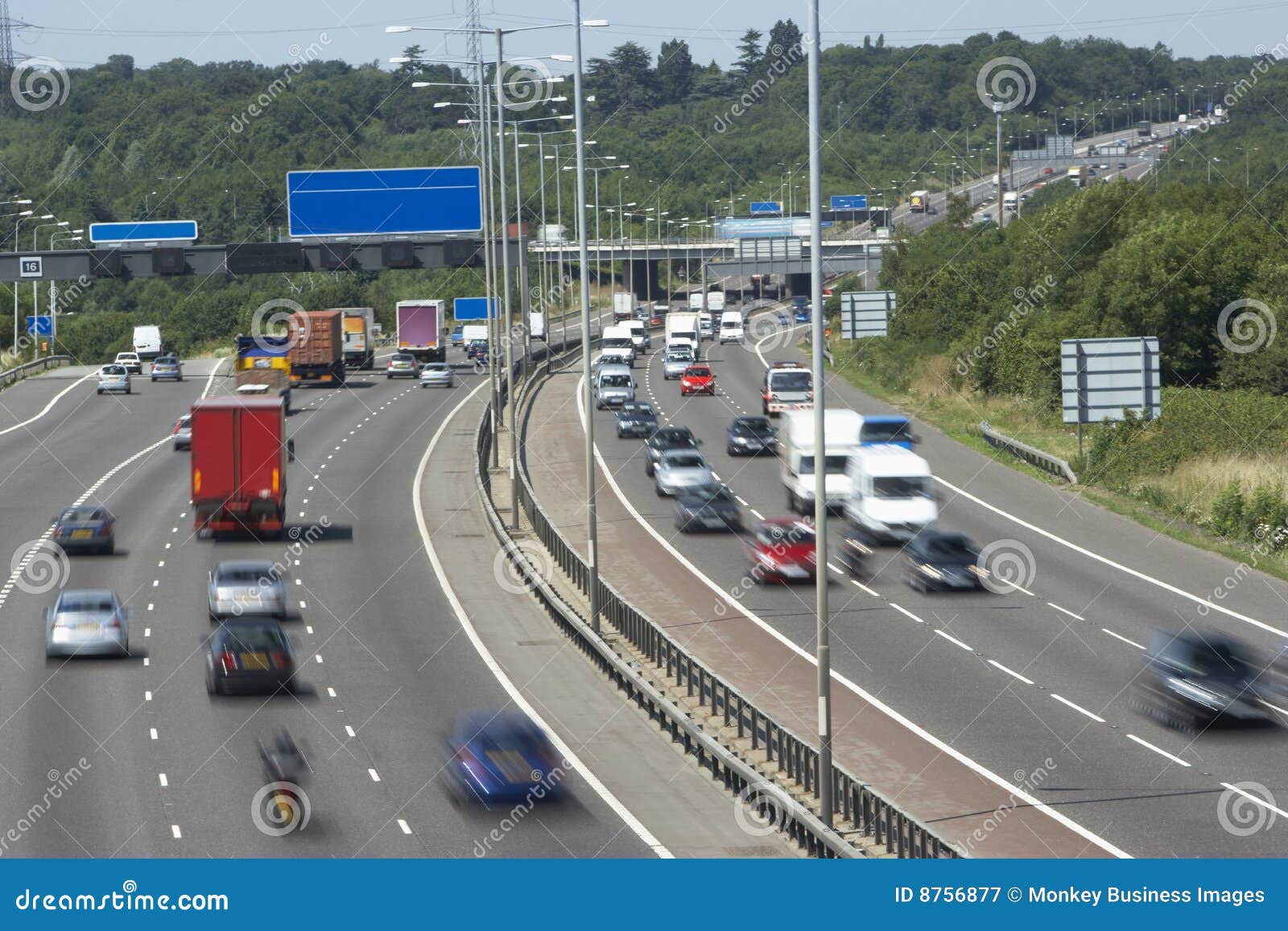 Blurred Traffic on a Busy Highway Stock Image - Image of color, horizon ...