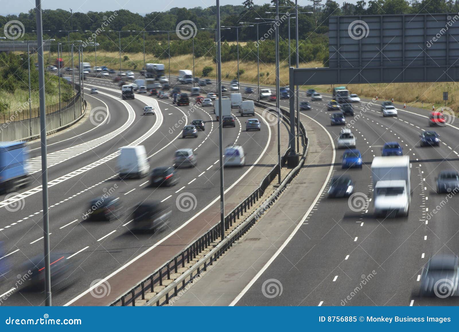 Blurred Traffic on a Busy Highway Stock Image - Image of truck, colour ...