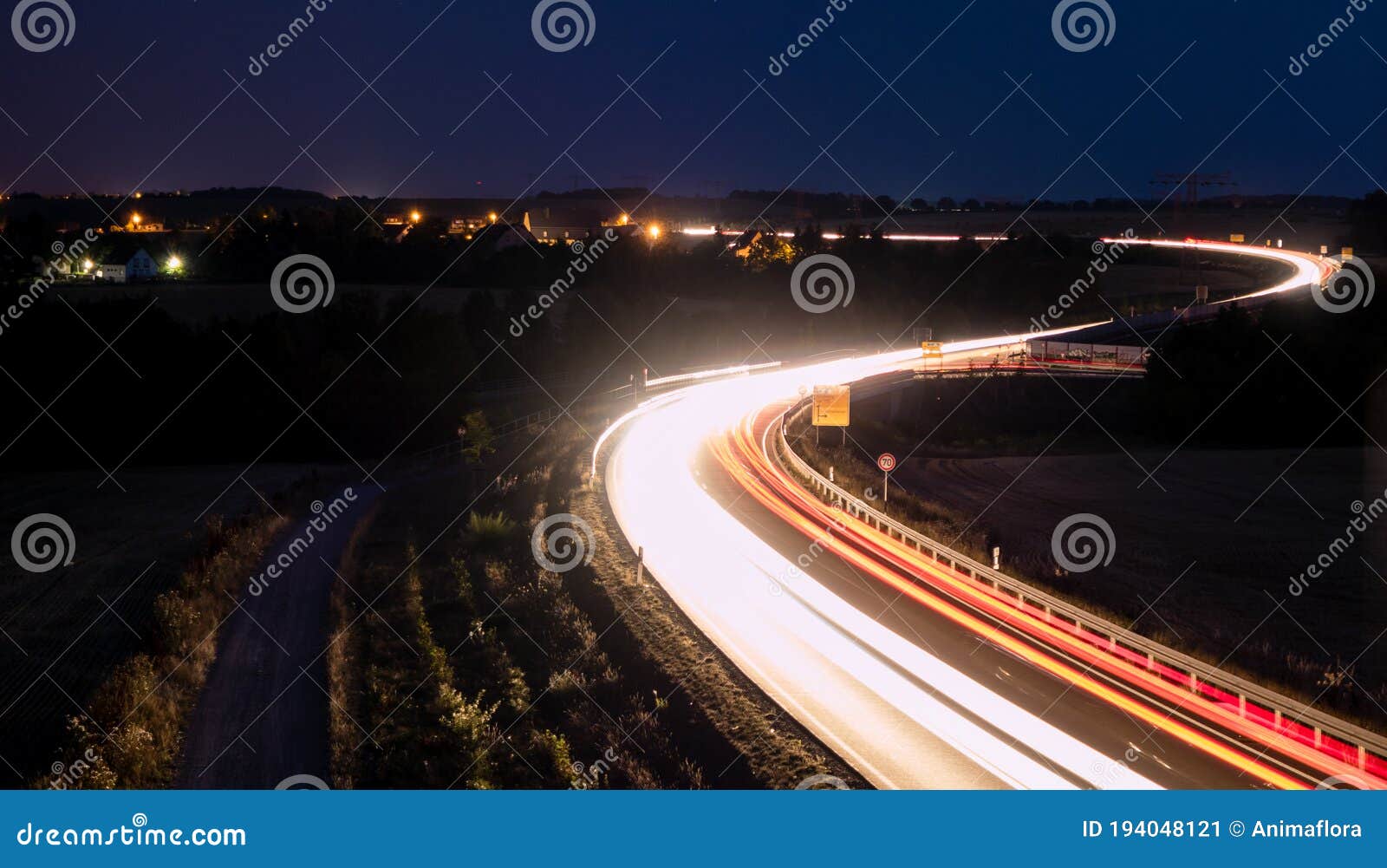 Blurred Traffic at Night stock image. Image of blurred - 194048121