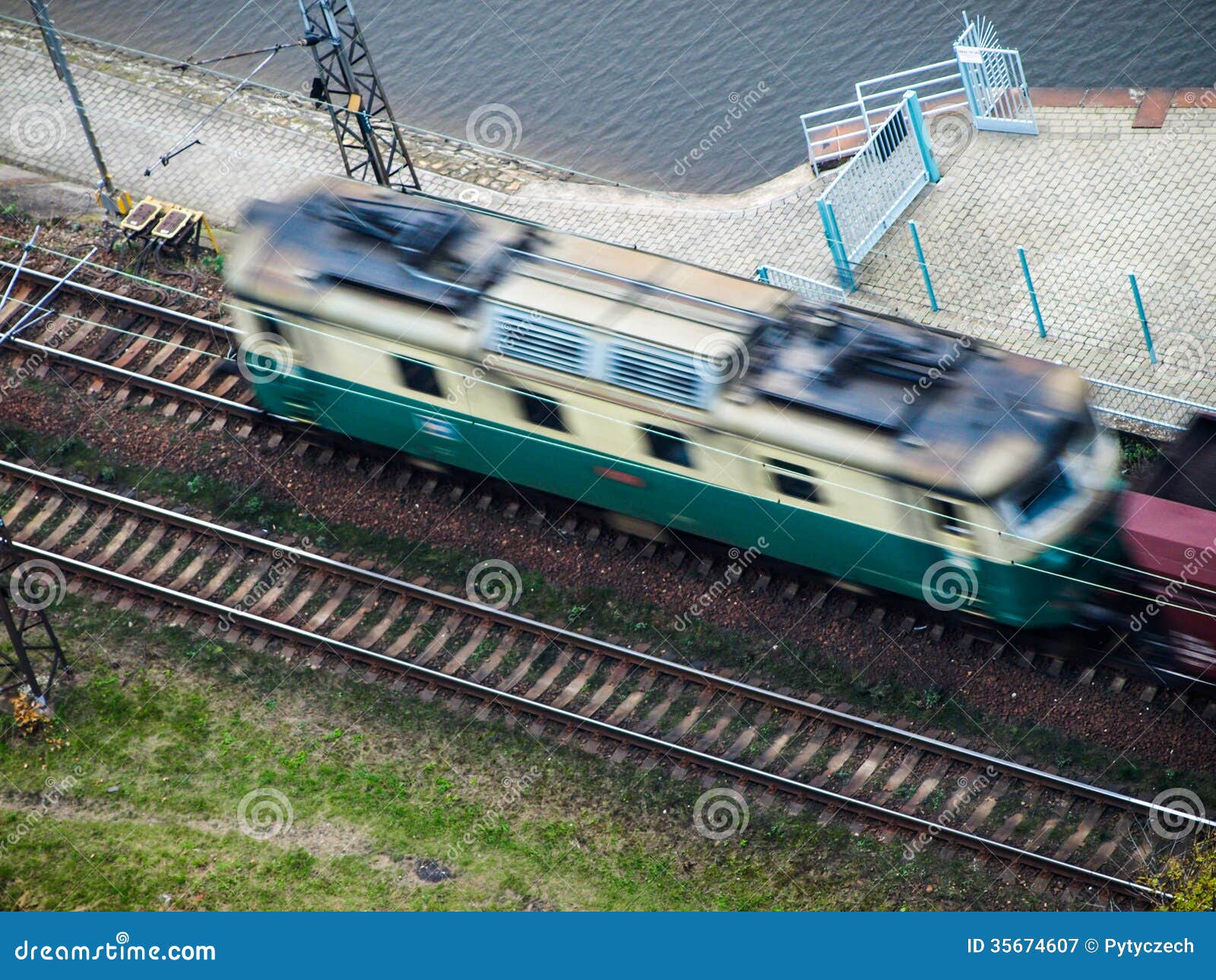 Blurred train stock image. Image of green, point, high - 35674607
