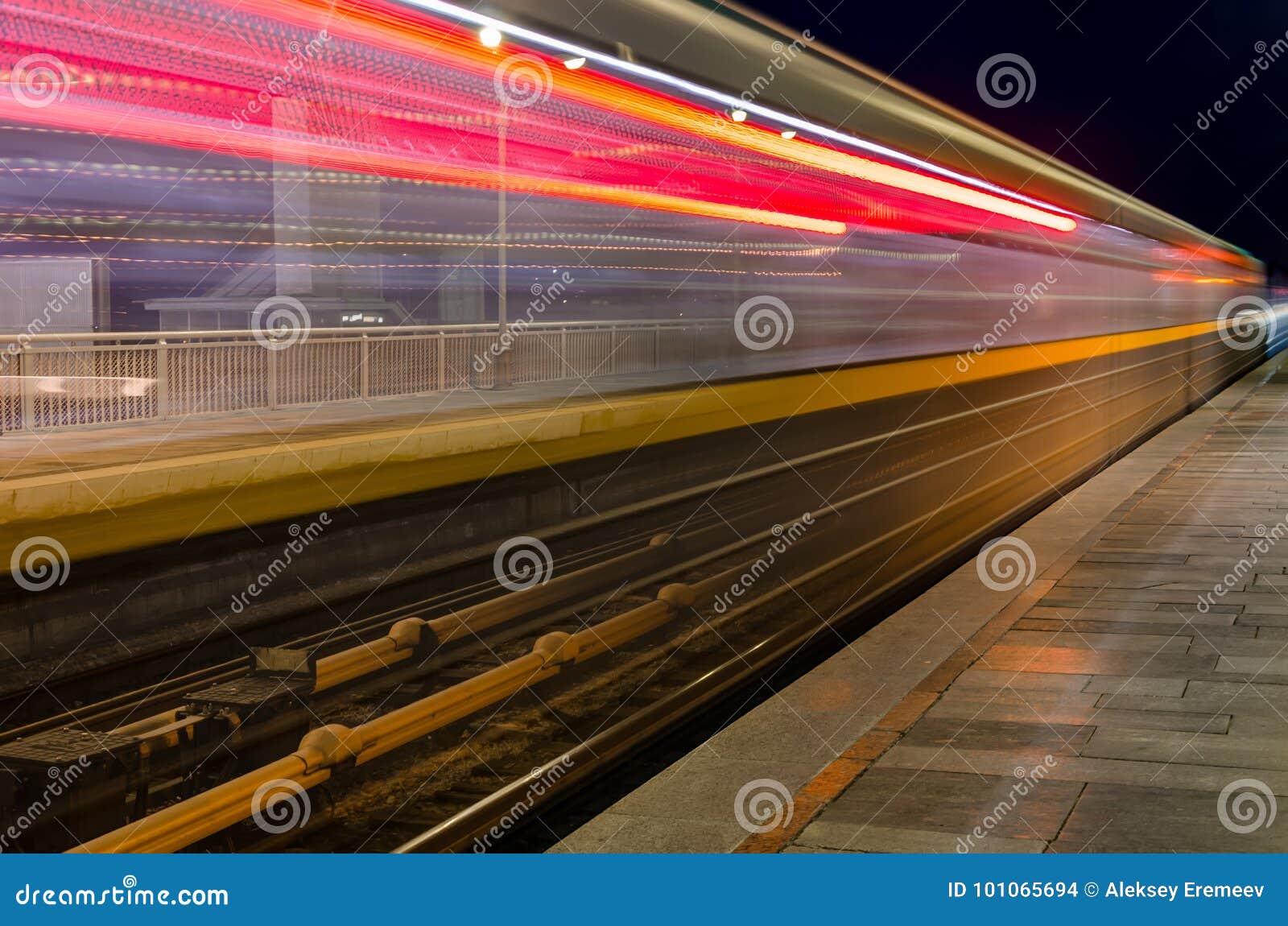 Blurred train movement stock photo. Image of neon, boke - 101065694