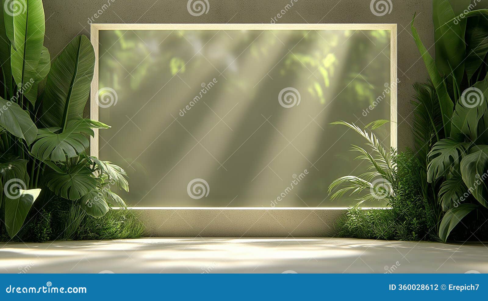 A Blurred, Transparent, Rectangular Frame, Floating Over an Office Desk ...