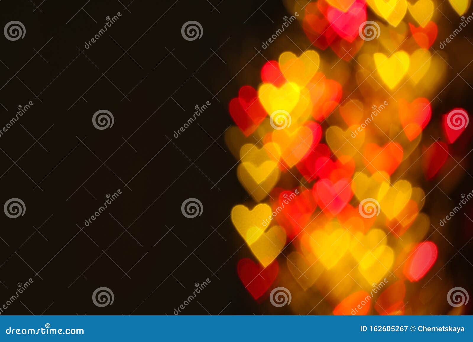 Blurred View of Beautiful Heart Shaped Lights on Background Stock Image ...
