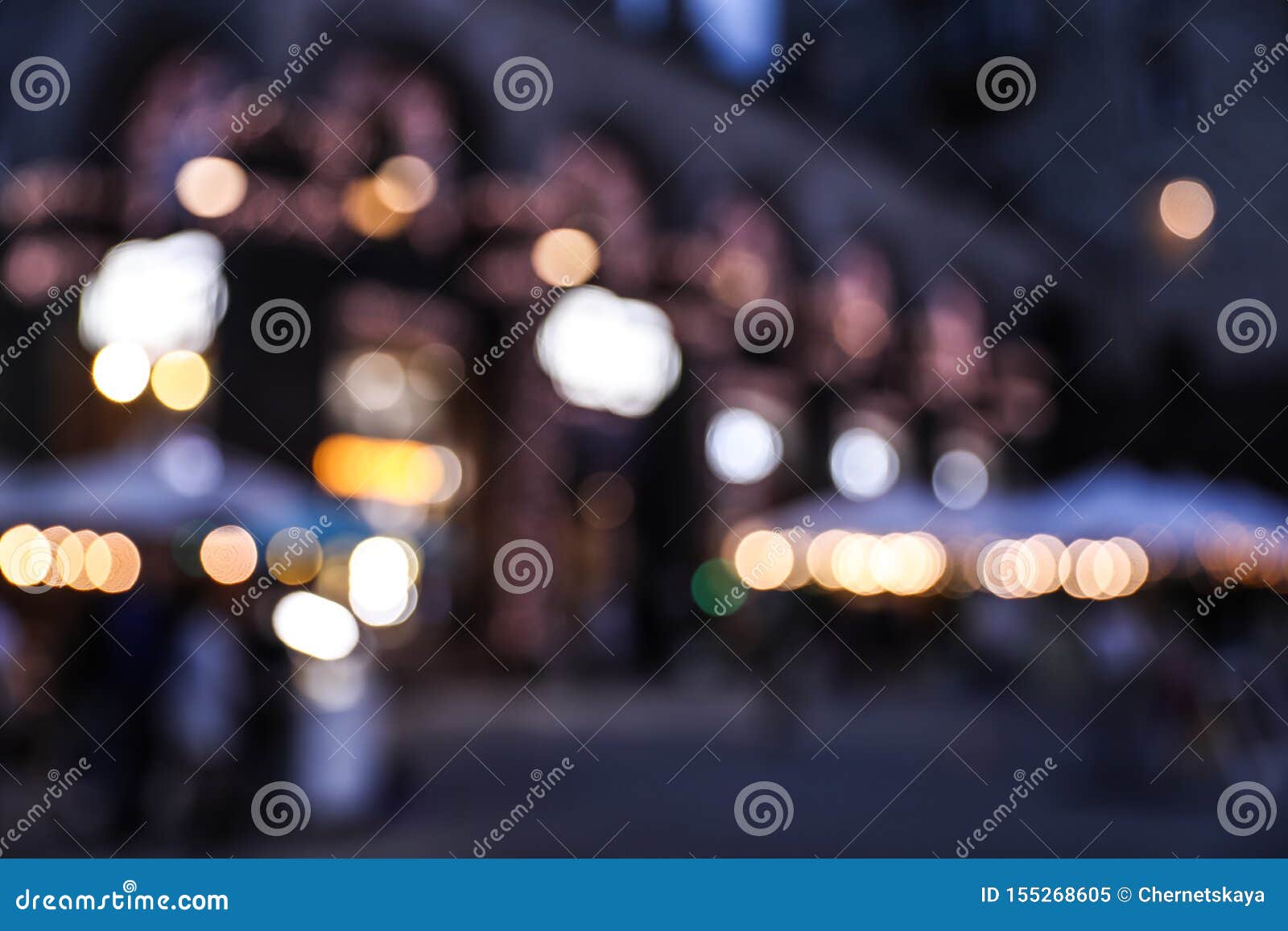Blurred View of Modern City at Evening. Stock Image - Image of glow ...
