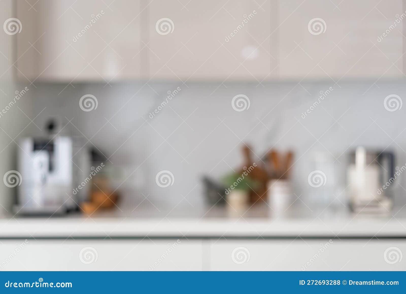 Blurred View of Modern Kitchen Stock Photo - Image of house, blurry ...