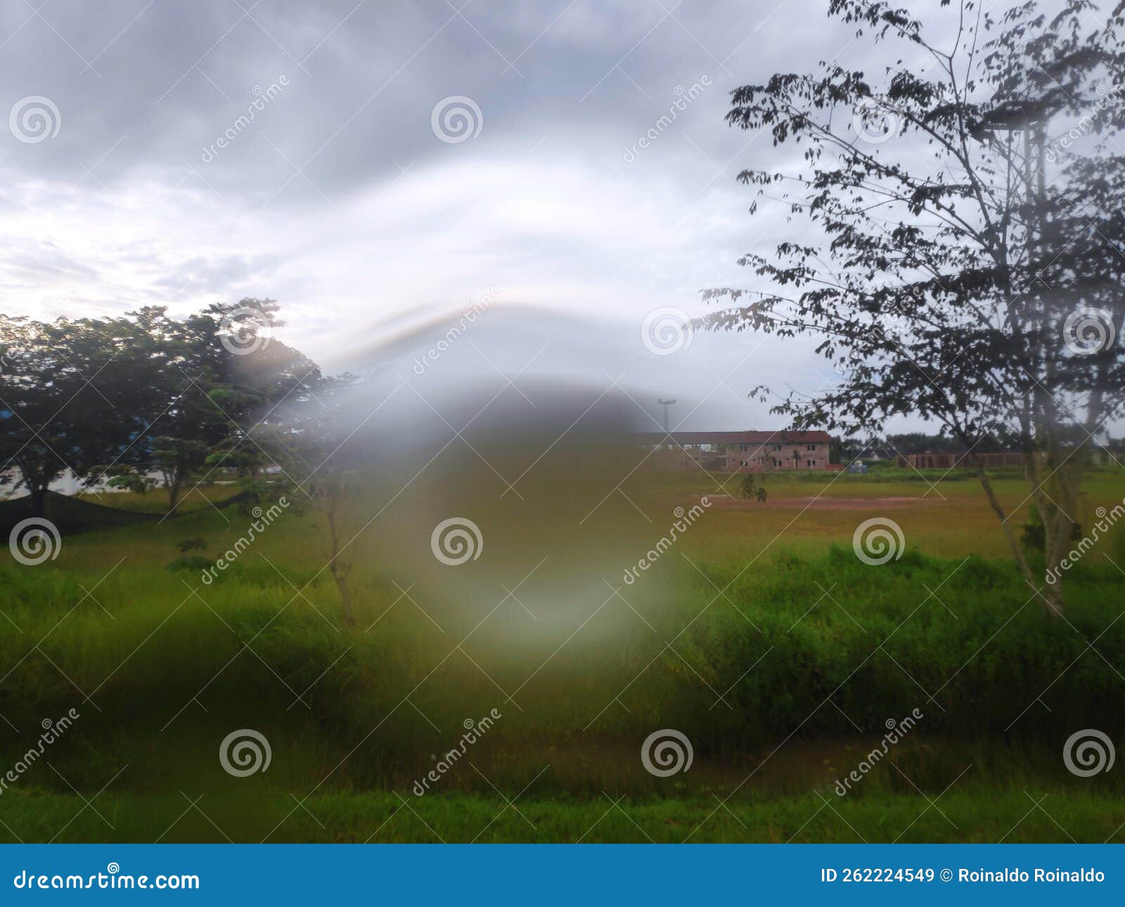 Blurred View by Rain Drop with Dark Cloud Stock Image - Image of ...