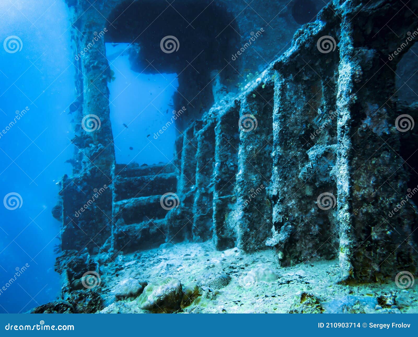 A Blurred View of the Steps and Iron Structures of the Sunken Ship ...