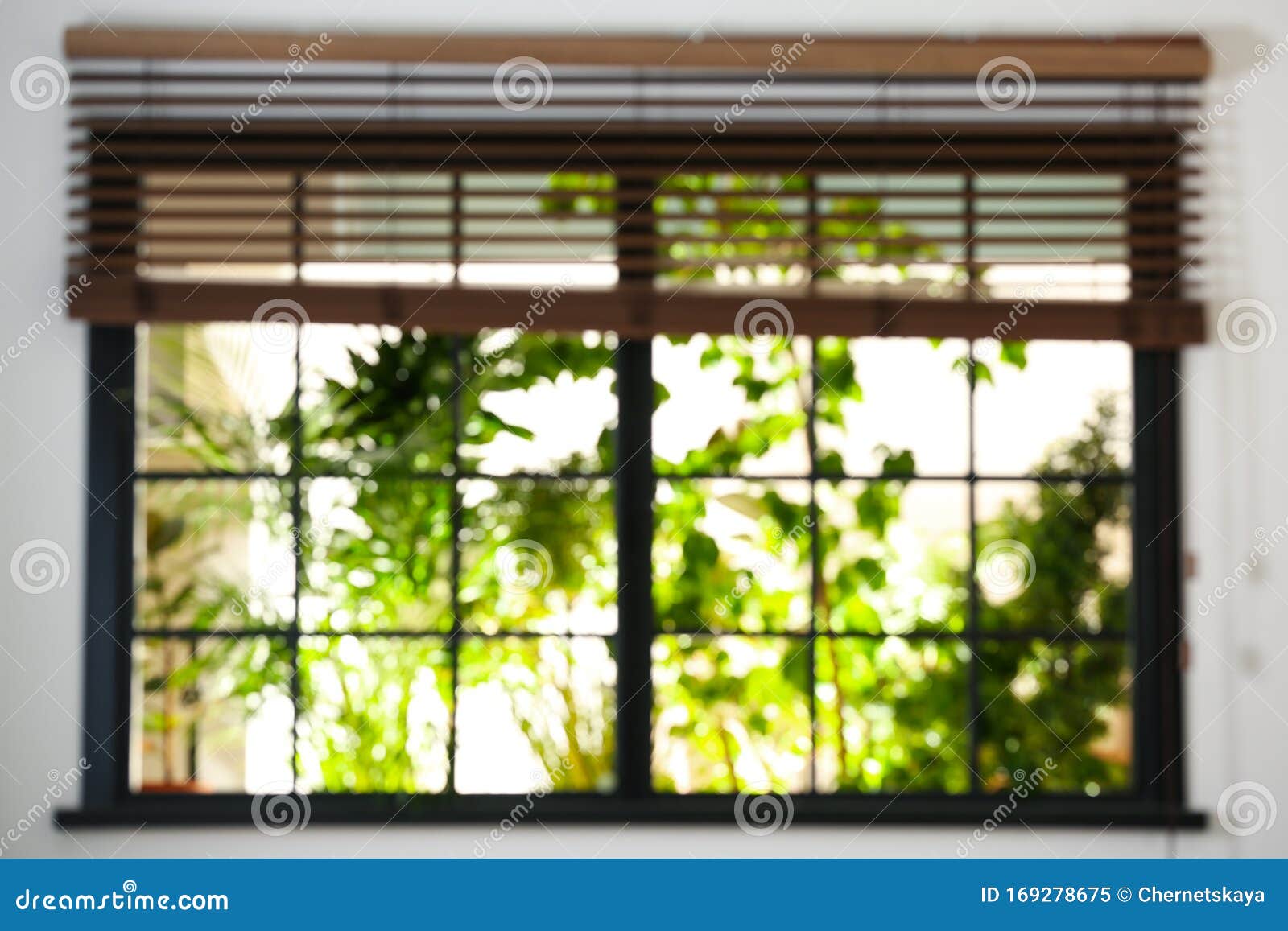 Blurred View through Window on Garden Stock Image - Image of color ...