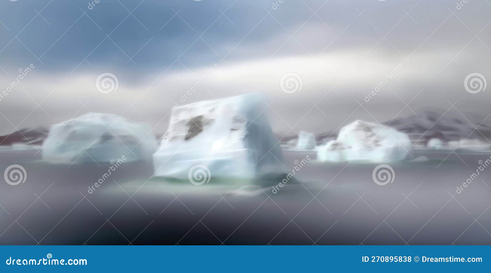 A Blurred Vision Navigating through Icebergs Stock Illustration ...
