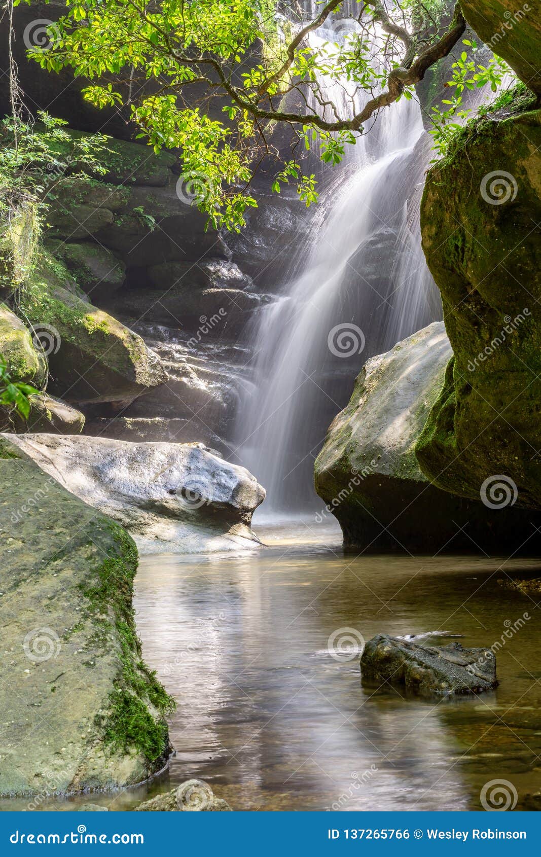 Blurred Waterfall stock photo. Image of mountians, nature - 137265766