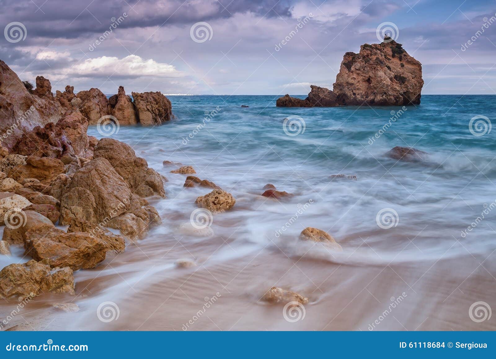 Blurred Waves Running Down the Beach. Stock Photo - Image of rocky ...