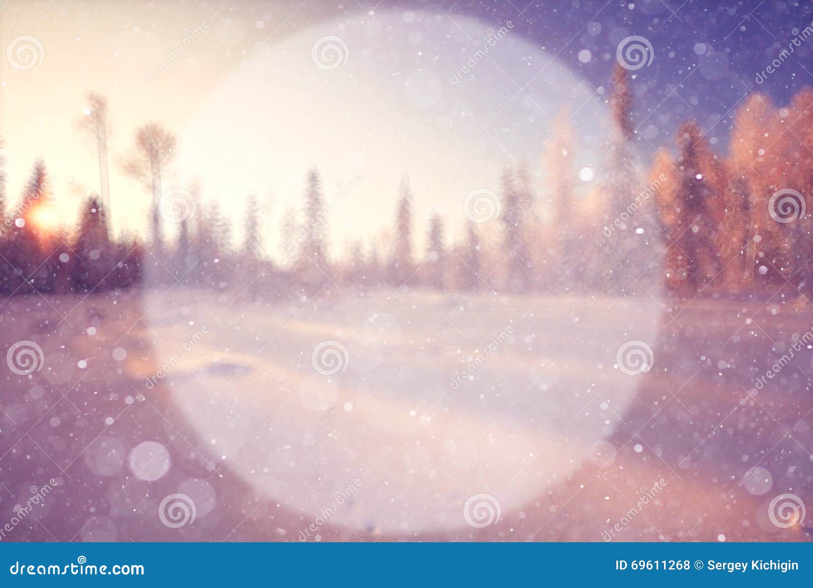 Blurred Winter Background with a Circle Stock Photo - Image of color ...