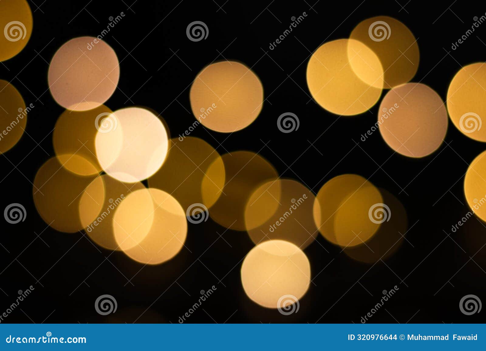 Blurred Yellow Christmas Lights on Black Background. Yellow Light Bulbs ...