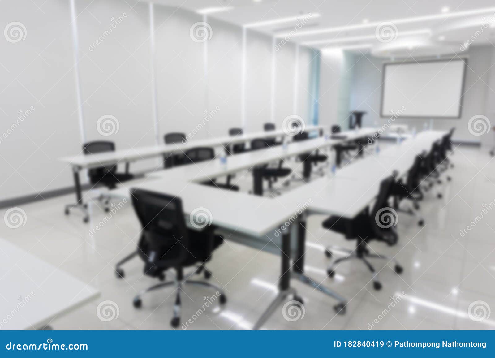 Abstract Background of Empty Modern Boardroom, Meeting Office Room ...