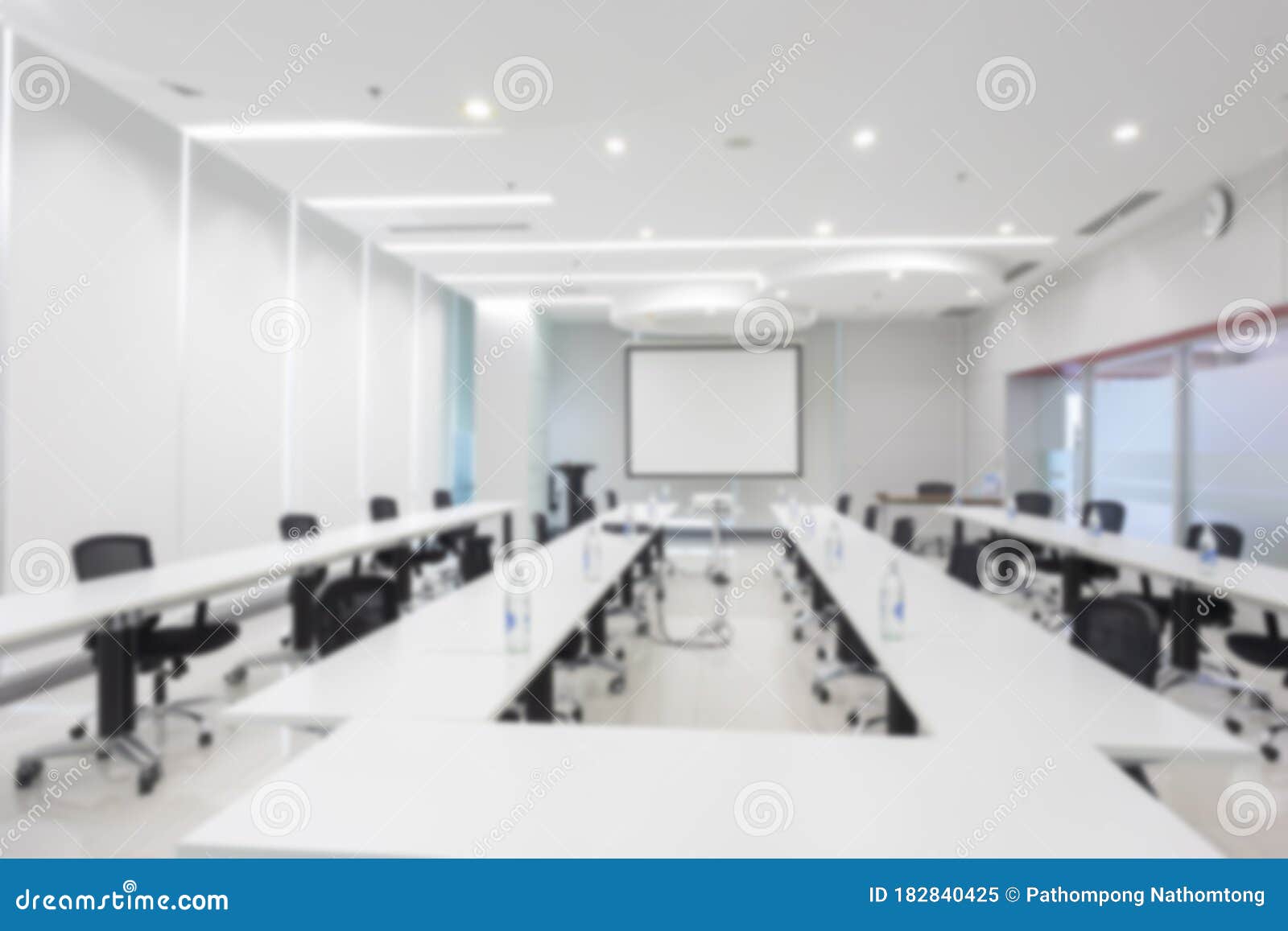Abstract Background of Empty Modern Boardroom, Meeting Office Room ...
