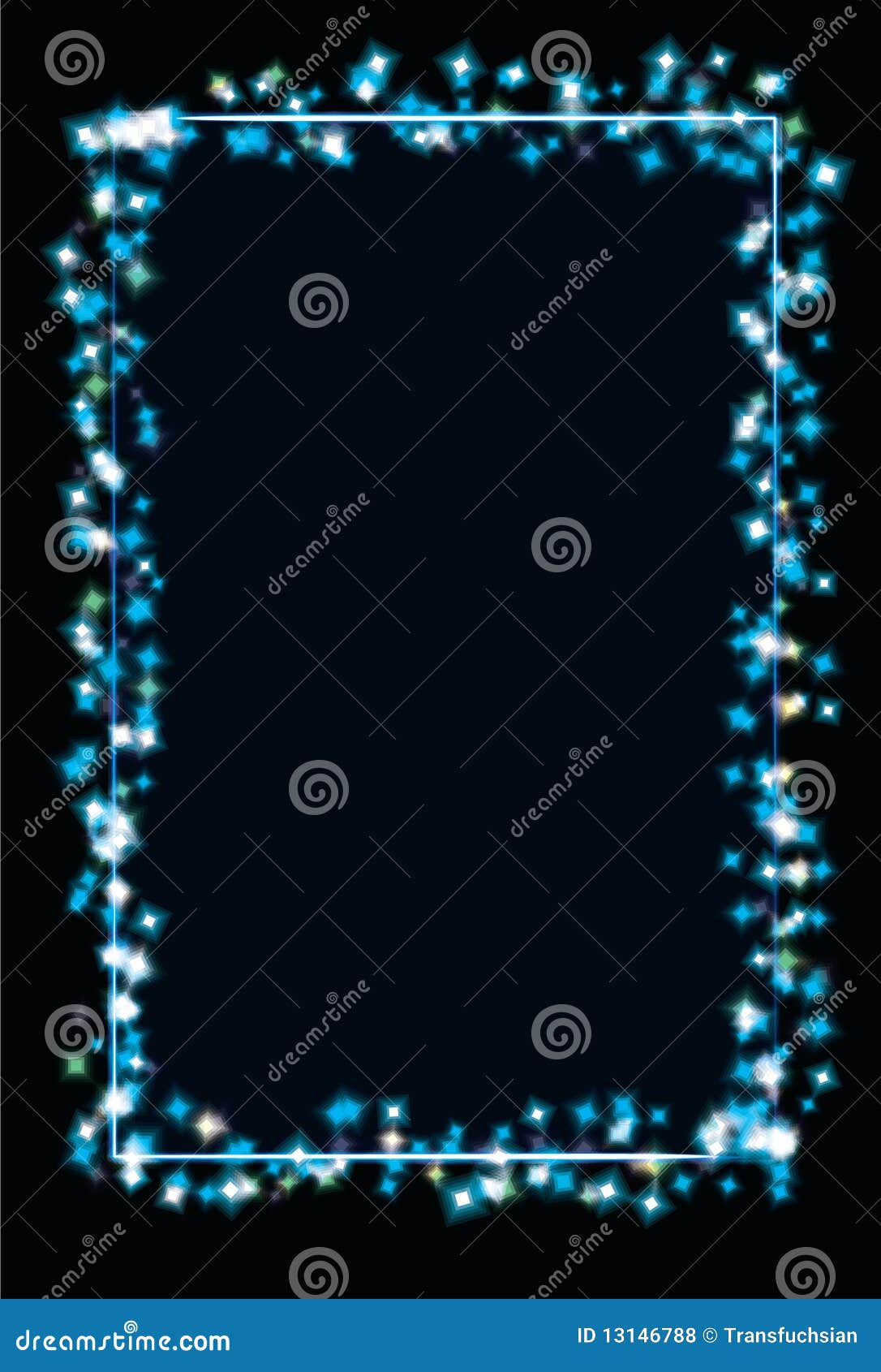 Blurry Abstract Blue Sparkling Page Border. Stock Vector - Illustration ...