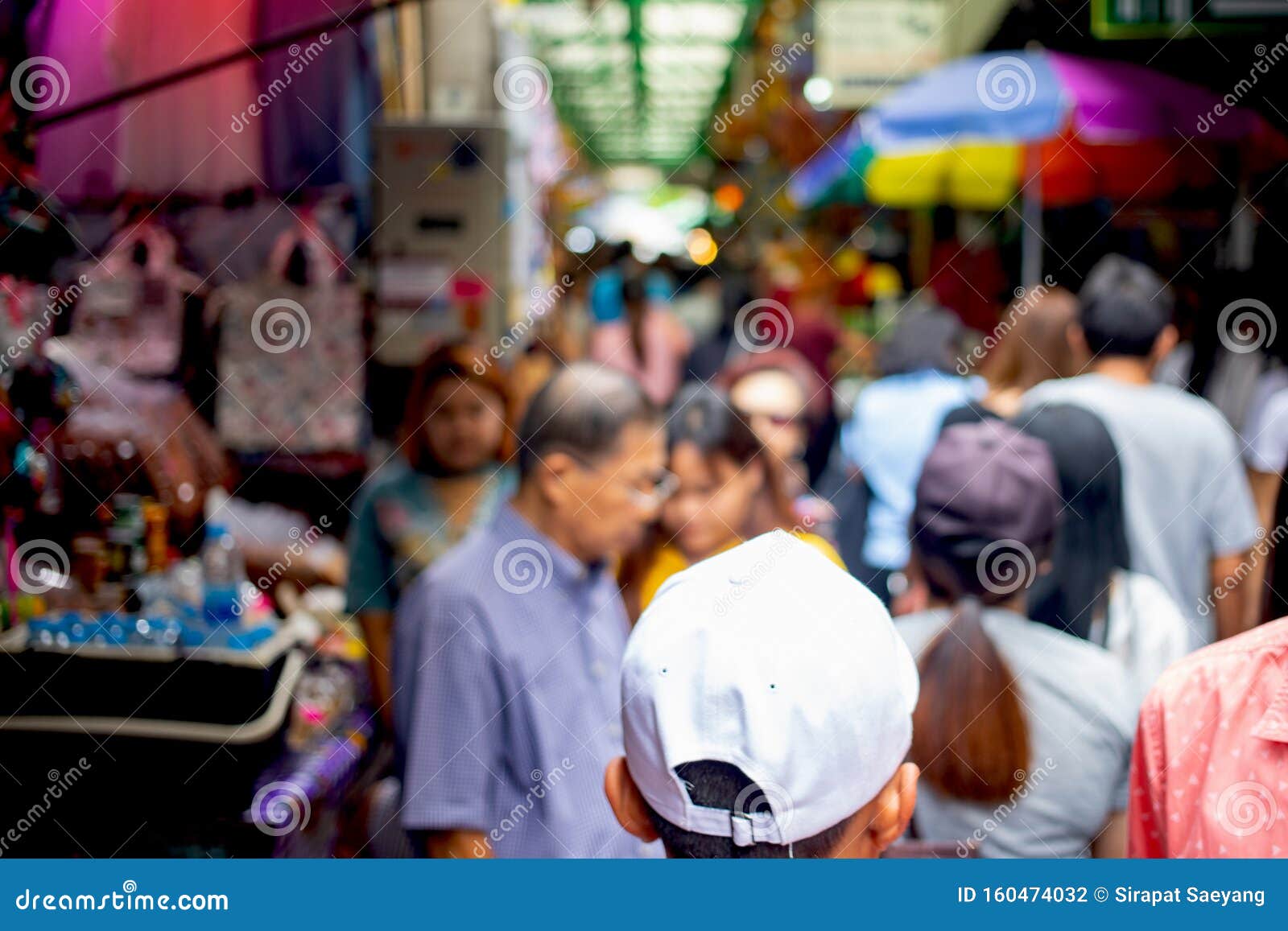 Blurry Crowd People in Market Editorial Photography - Image of ...
