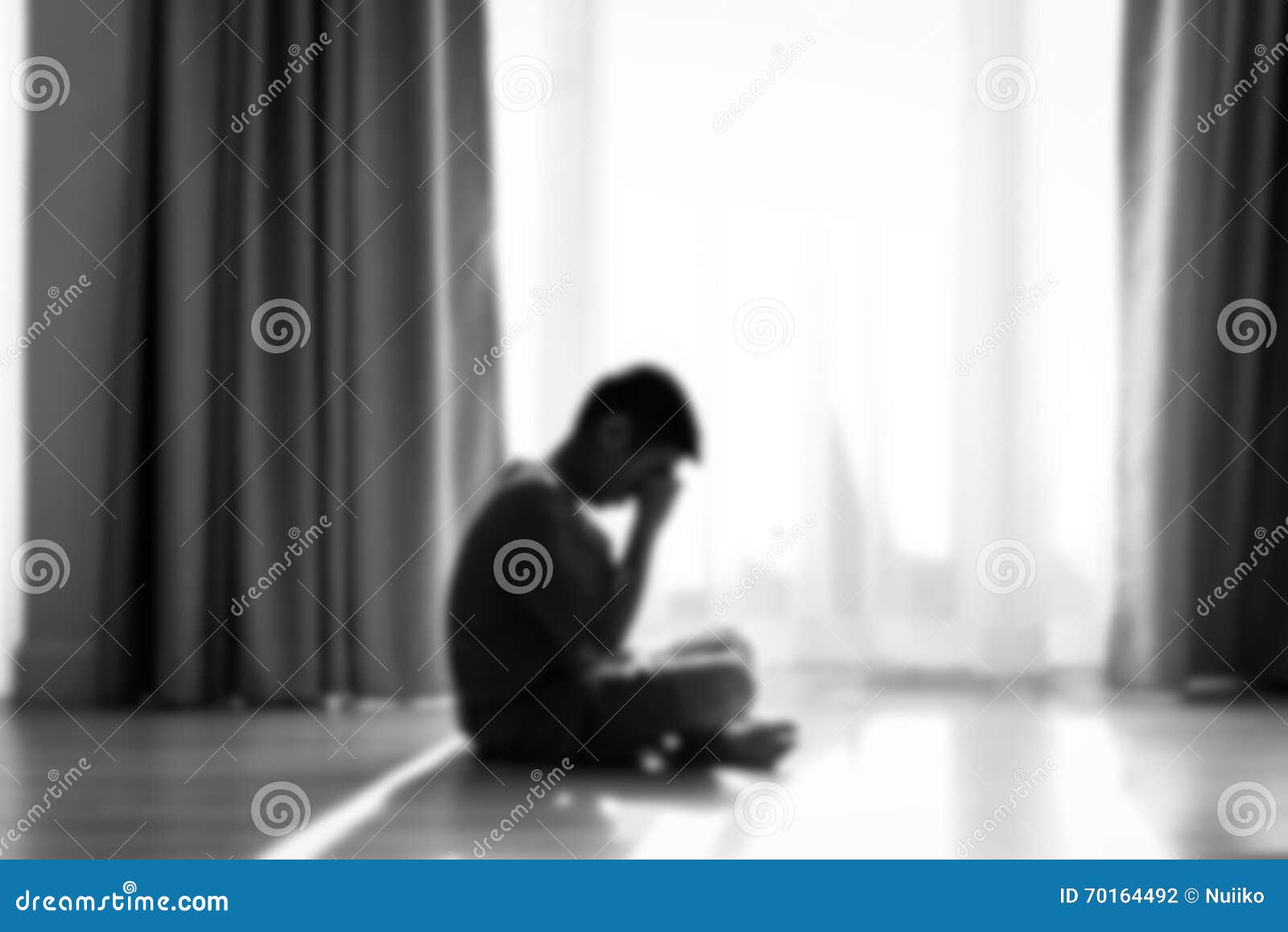 Blurry Background Silhouette Sad Boy Crying Stock Photo - Image of blue ...