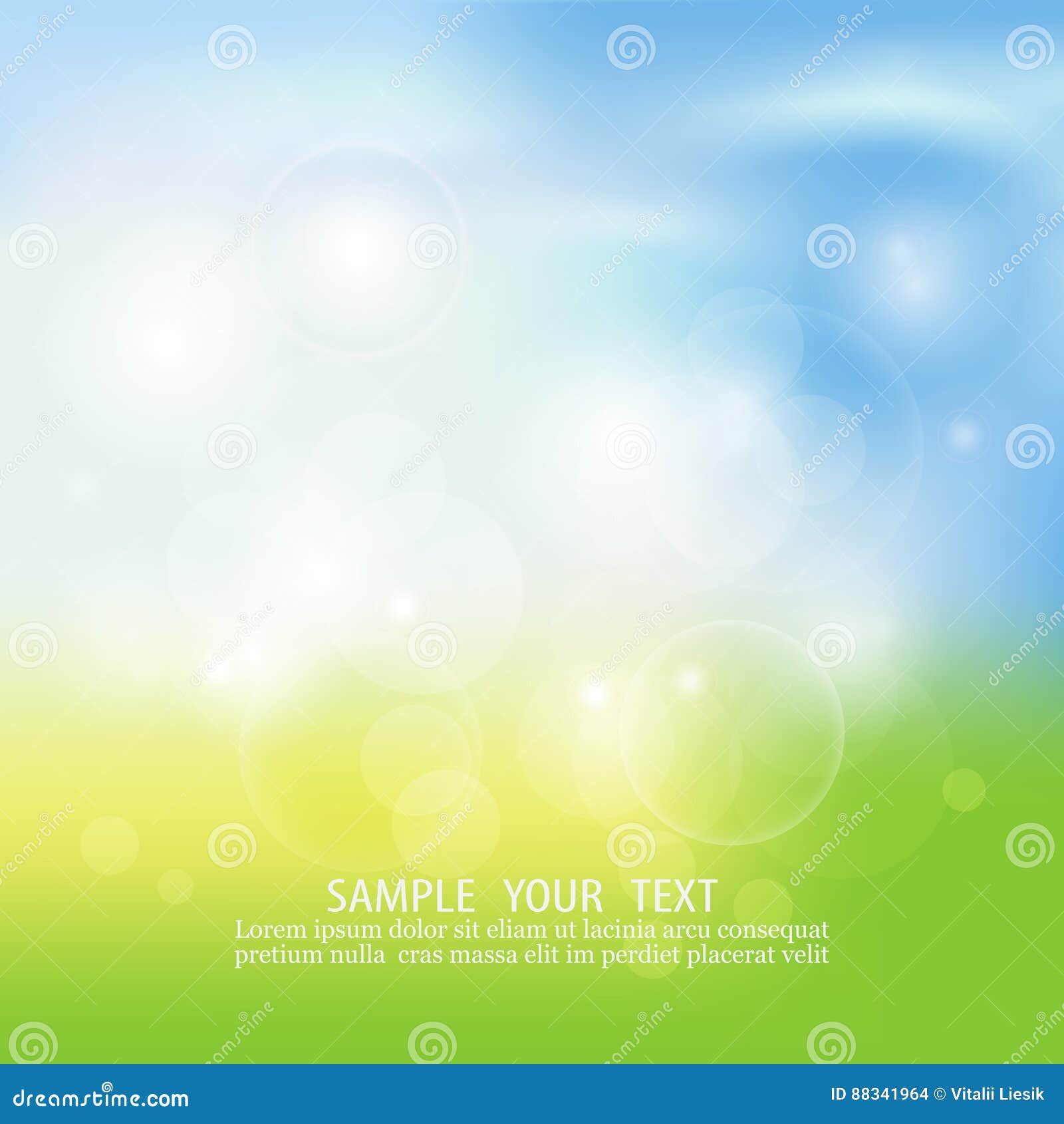 Blurry Background Spring or Summer, Blue Sky with Glaring Sun. Stock ...