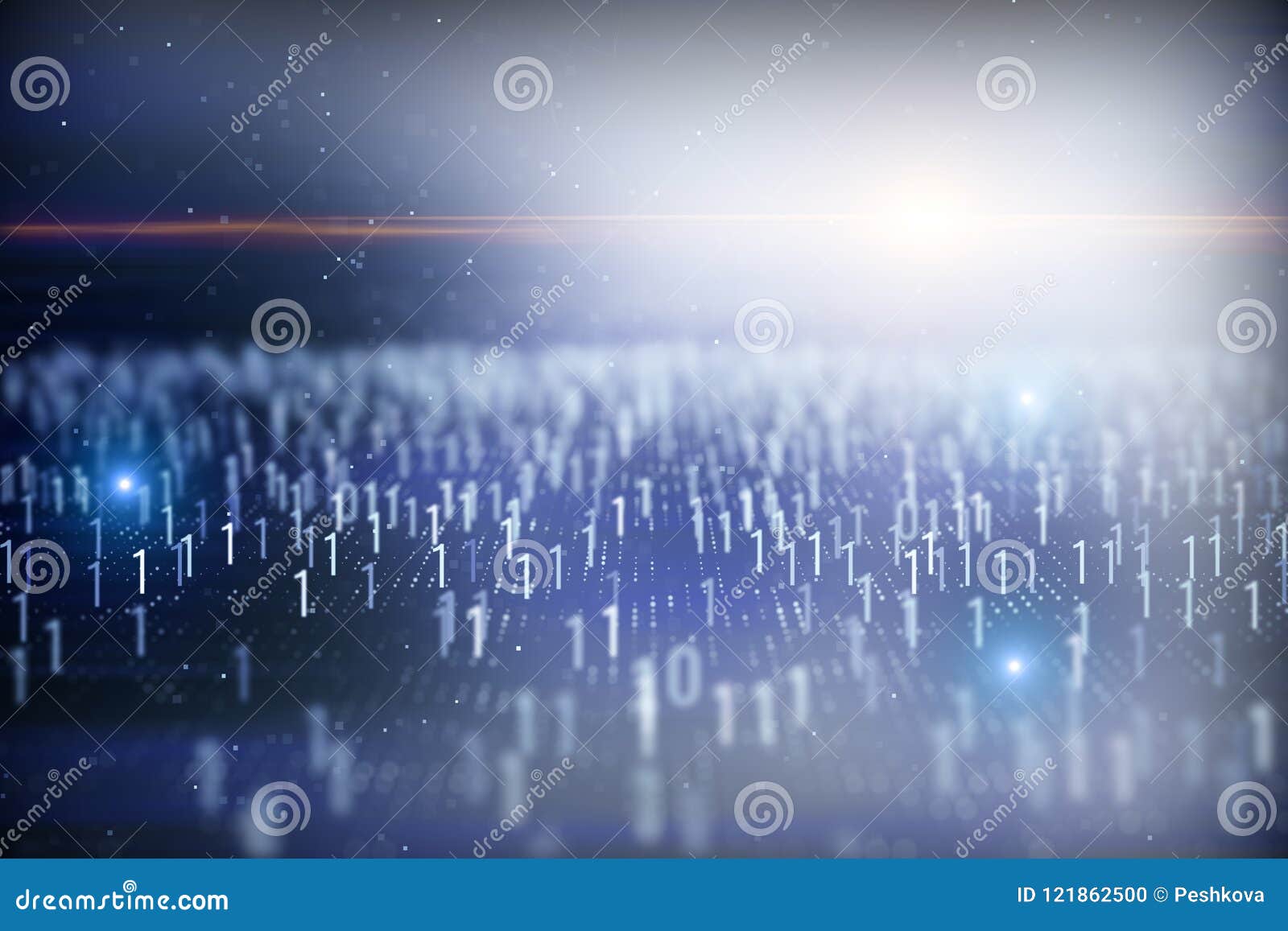 Blurry Binary Code Background Stock Illustration - Illustration of ...