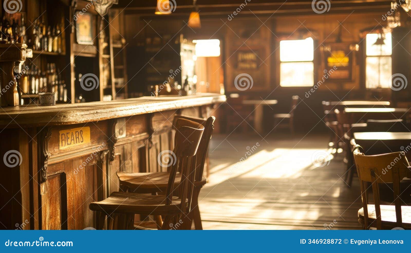 Blurry Bokeh Lights Illuminating the Rustic Interior of an Empty Wild ...