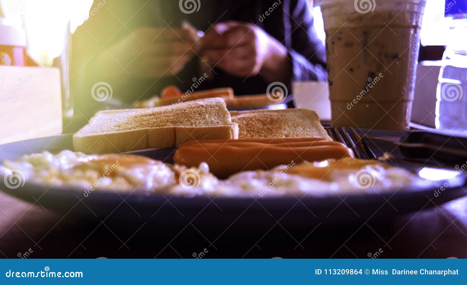 Blurry, Burnt Breakfast, Fried Egg. Stock Photo - Image of design ...