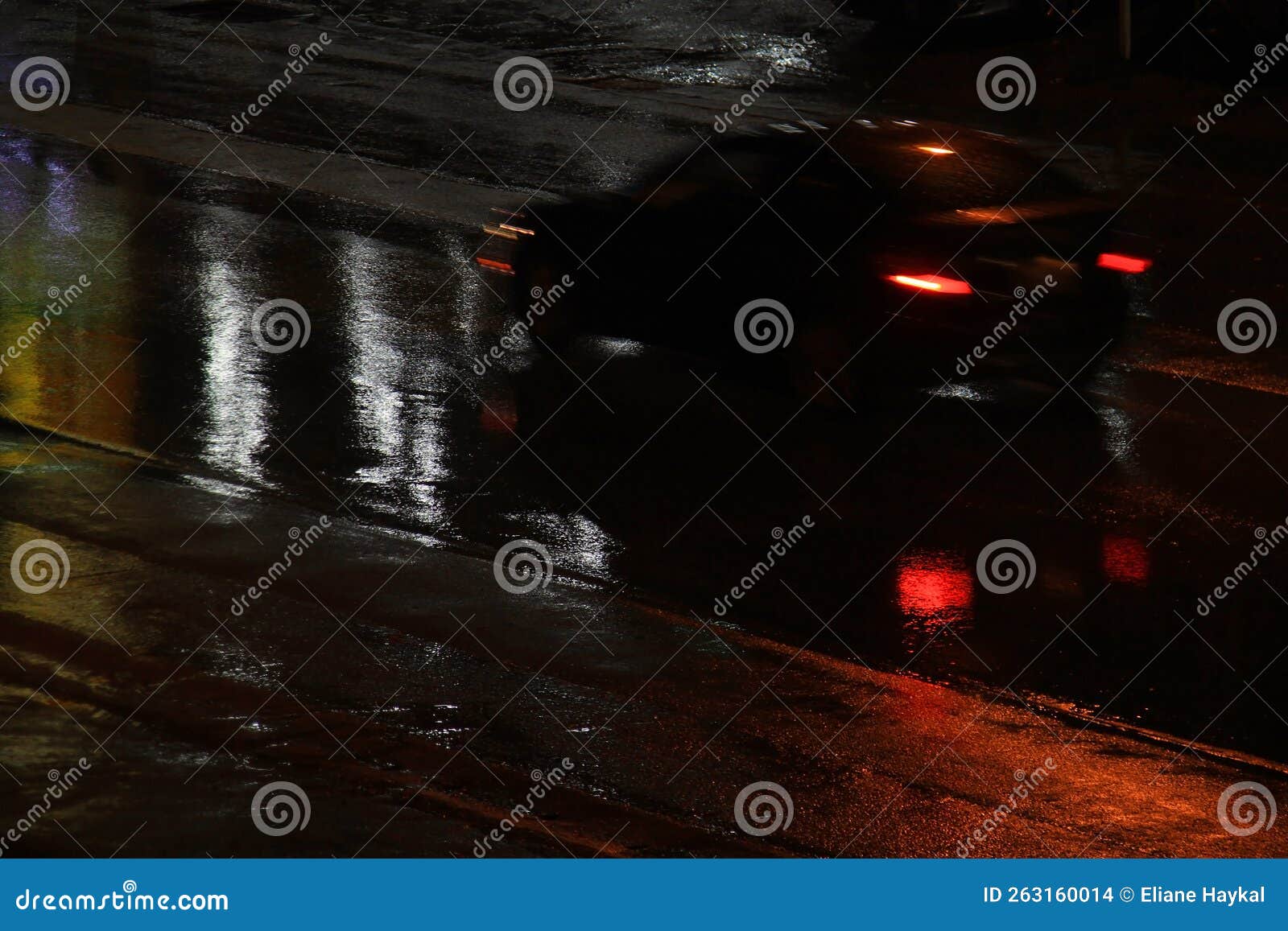 Blurry Car Speeding at Night Stock Photo - Image of road, dark: 263160014