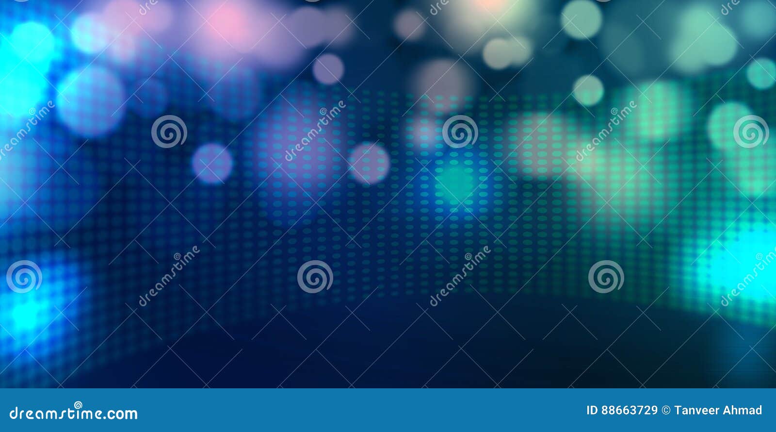 Blurry Digital Background in Blue Color Stock Illustration ...