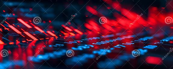 Blurry Digital Binary Code and Stock Graphs Stock Image - Image of ...