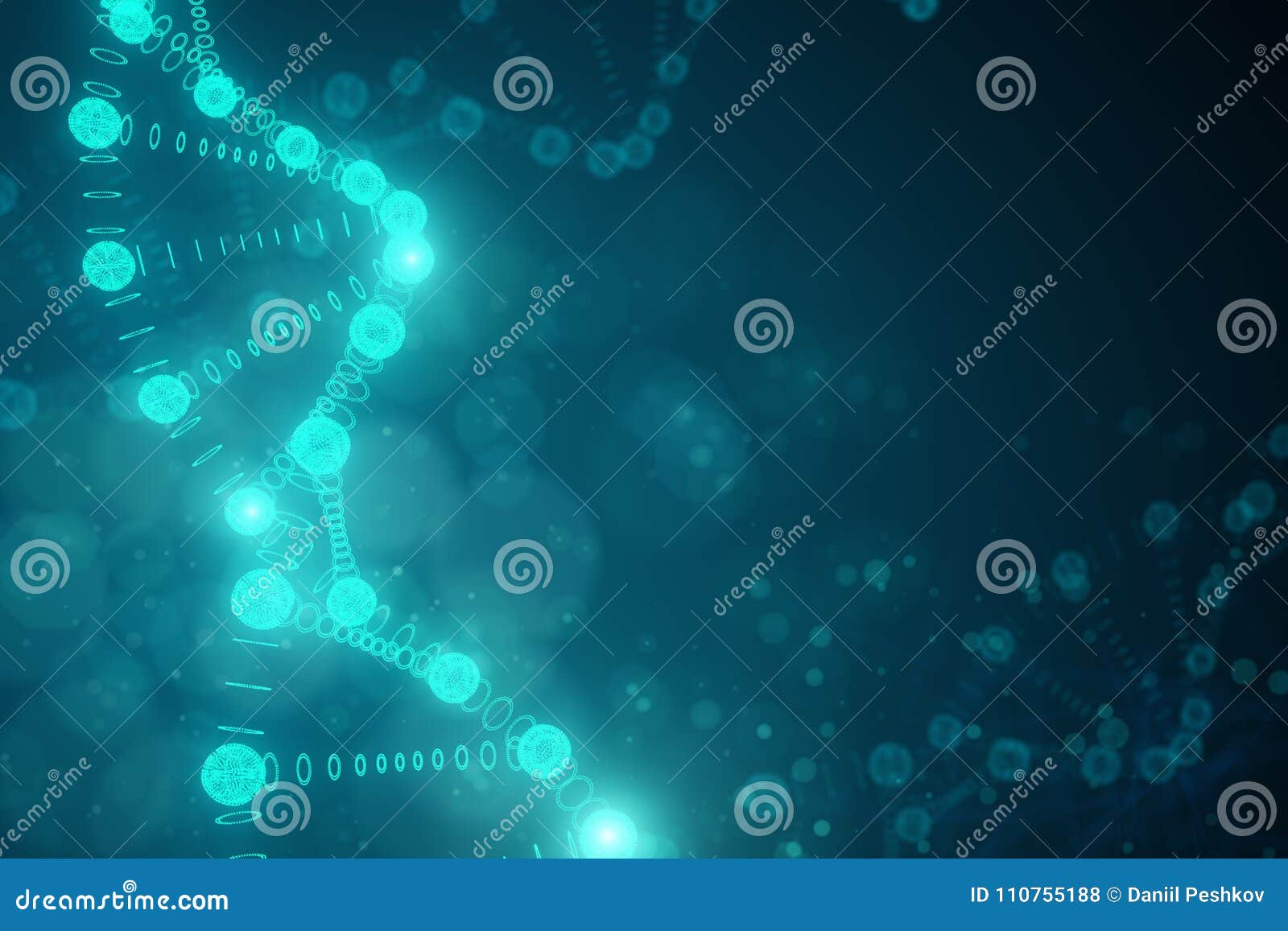 Blurry DNA backdrop stock illustration. Illustration of glowing - 110755188