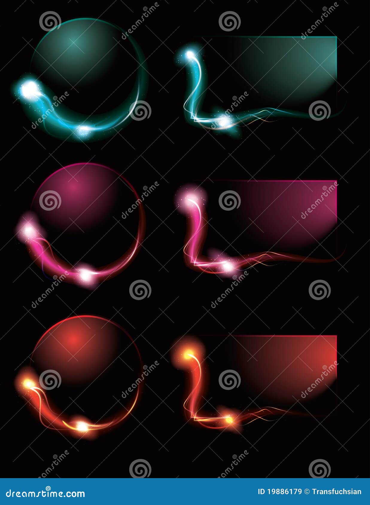 Blurry Glowing Light Effect Buttons Stock Vector - Illustration of ...