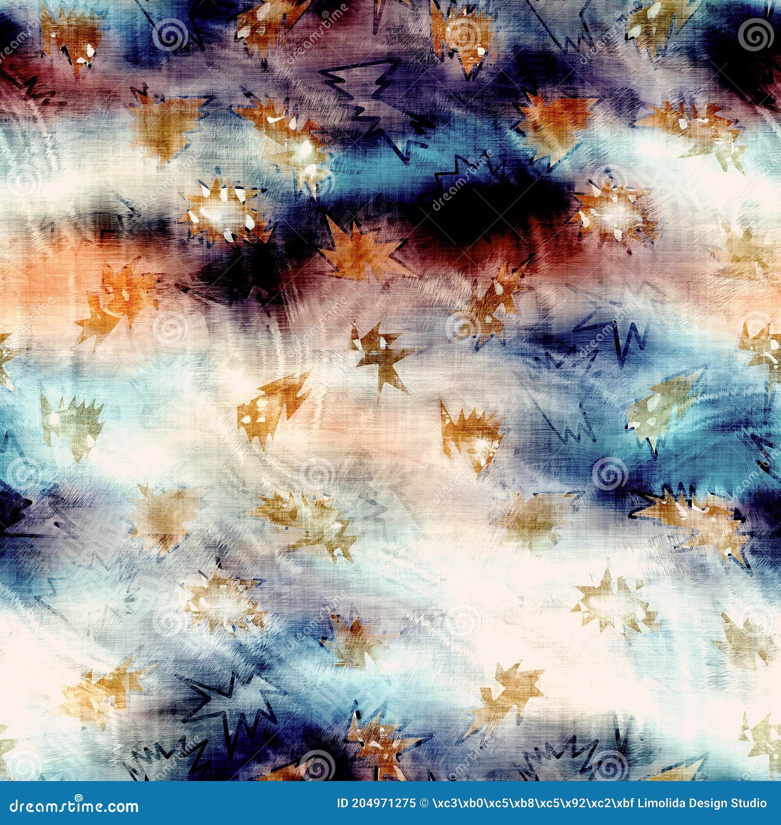 Blurry Grunge Washed Out Tie Dye Texture Background. Wavy Irregular ...