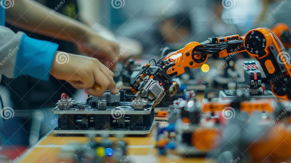 Blurry Hands Deftly Work the Controls Guiding the Robots through the ...