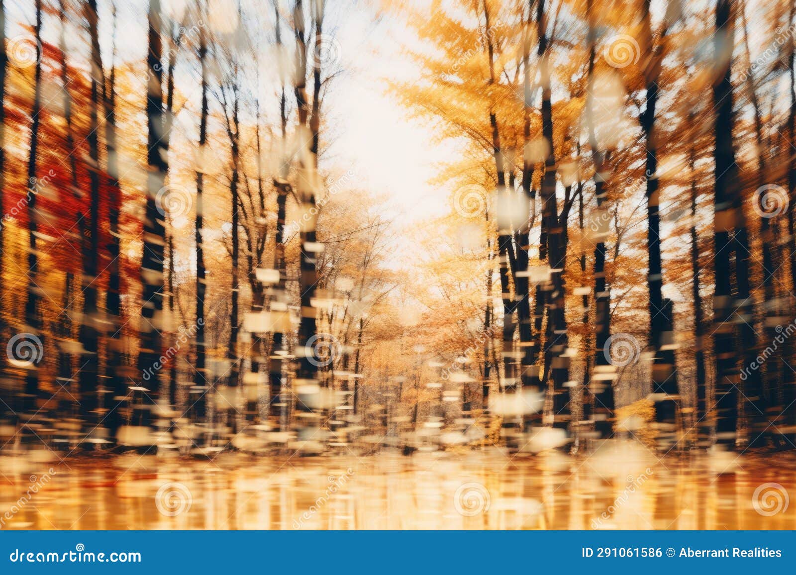 A Blurry Image of an Autumn Forest with Trees Stock Illustration ...