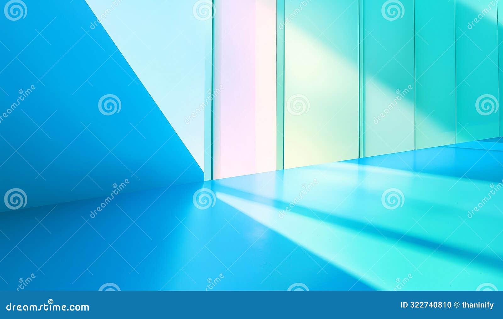 A Blue Room with a Bright Light Coming through the Window Stock ...