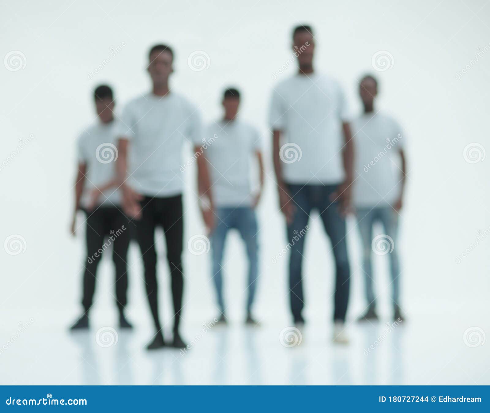 Blurry Image Of A Group Of Young Men In White T-shirts Stock ...